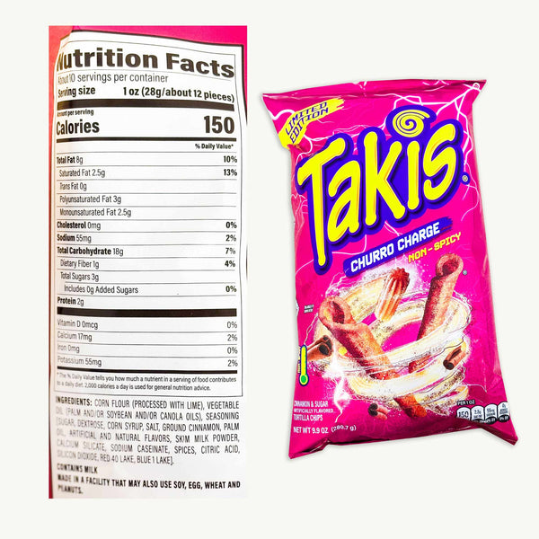 Takis Churro Charge Cinnamon Sugar Tortilla Chips 9.9oz – Noble Crunch